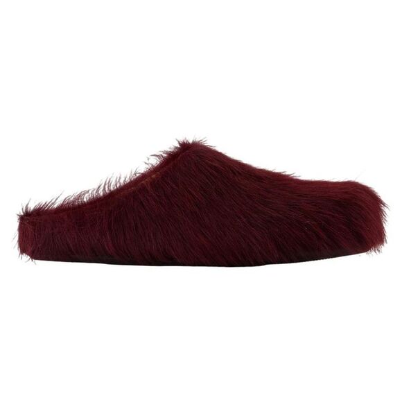 Marni | Shoes | Marni Fur Flats Women Red Burgundy | Poshmark